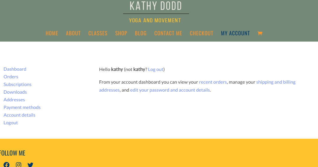 account screen | KathyDodd.com
